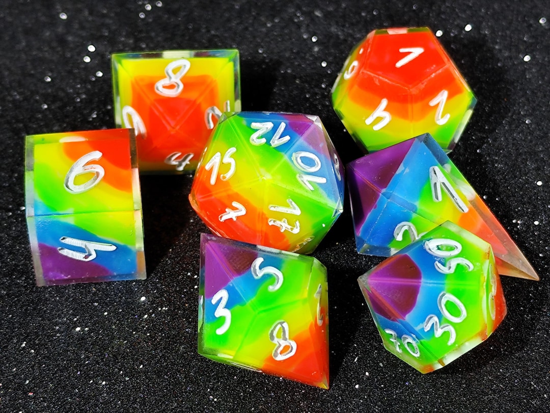 Rainbow Dnd Dice Set - Etsy