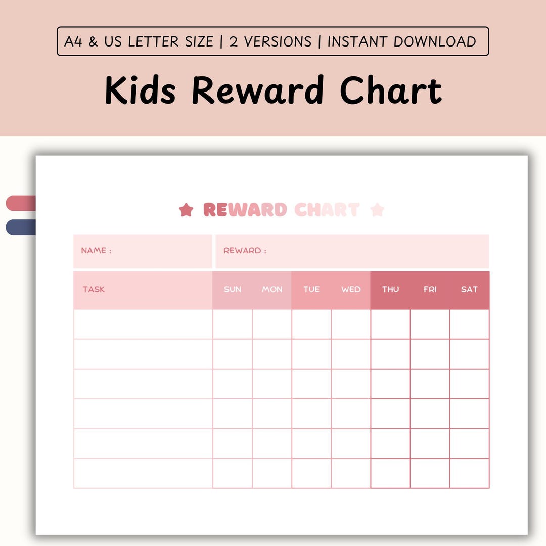 Toddler Reward Chart for Kids Printable Behavior Chart for Kids ...