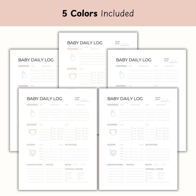 Newborn Tracker for Baby Daily Log Printable Baby Feeding Tracker Baby ...