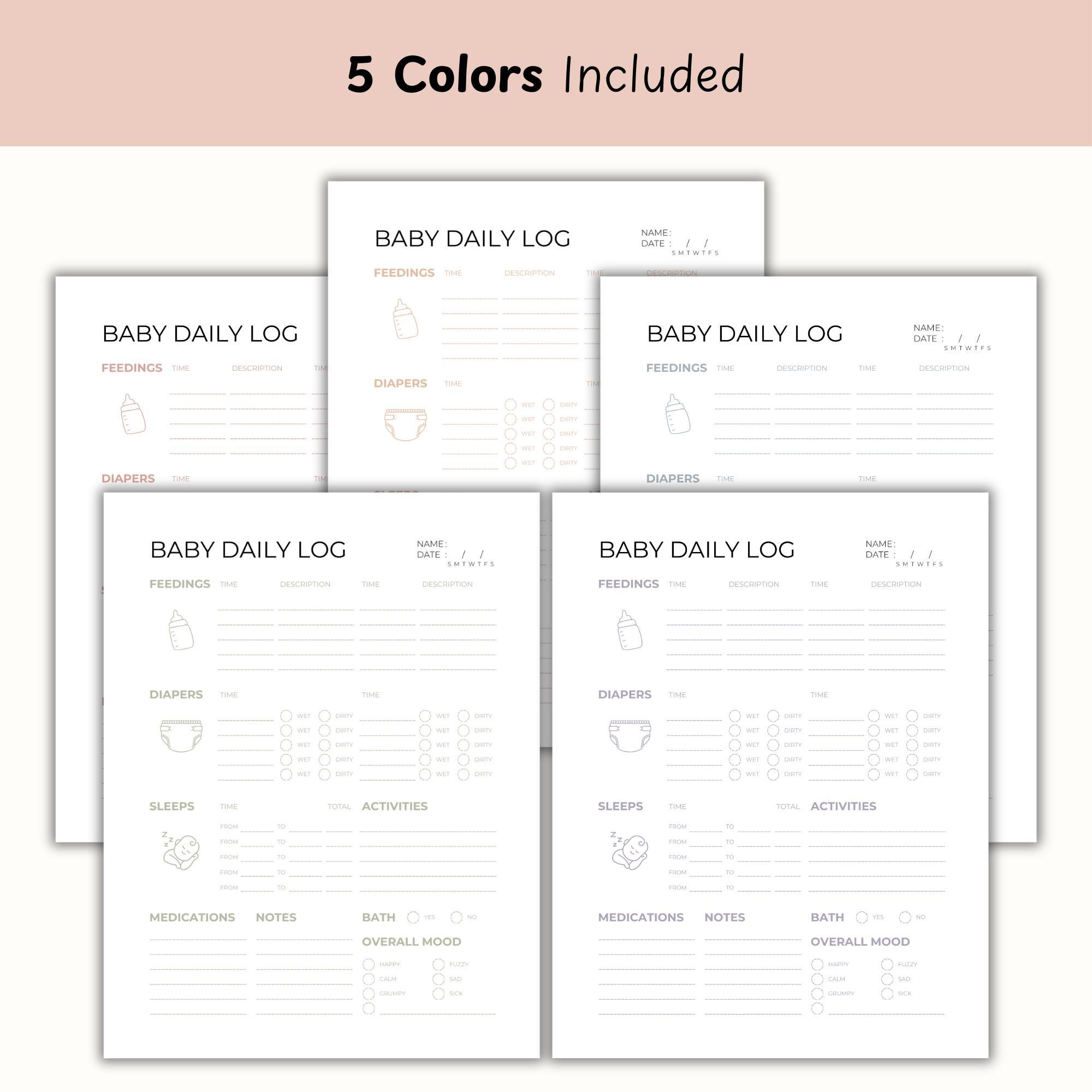 Newborn Tracker for Baby Daily Log Printable Baby Feeding Tracker Baby ...