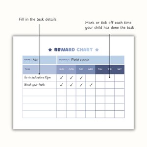 Toddler Reward Chart for Kids Printable Behavior Chart for Kids ...
