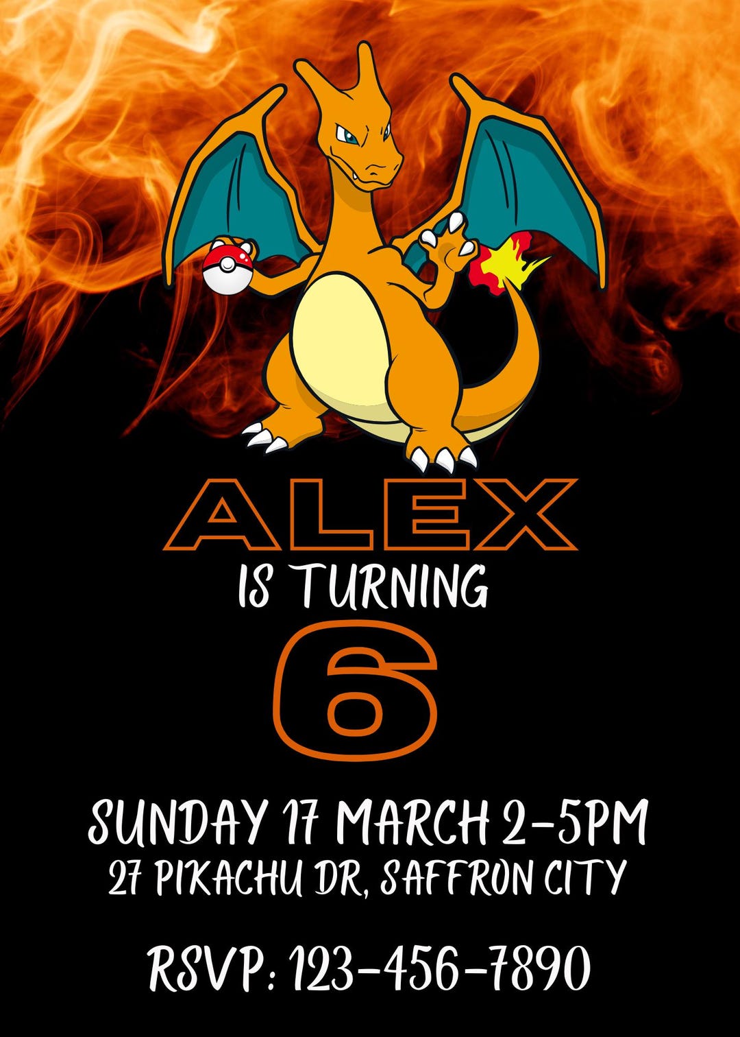 Editable Pokemon Birthday Invitation - Digital Birthday Invitation for ...