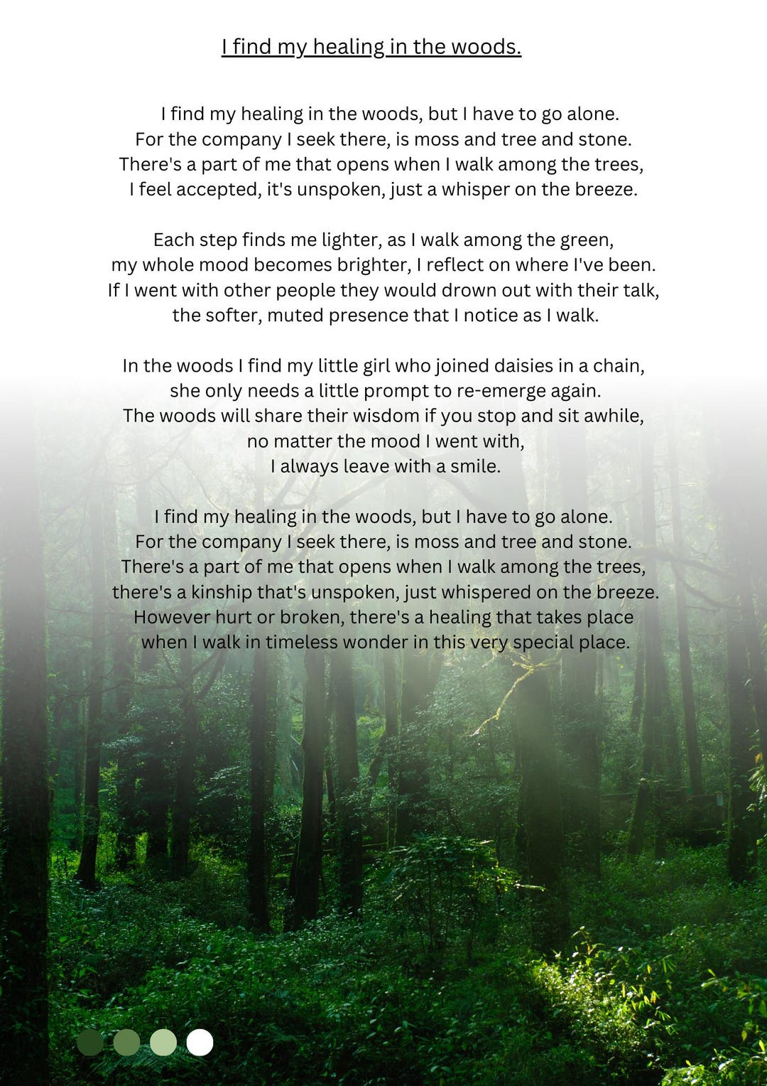 In the Woods - Original Poetry (A4 Digital Download) - Etsy