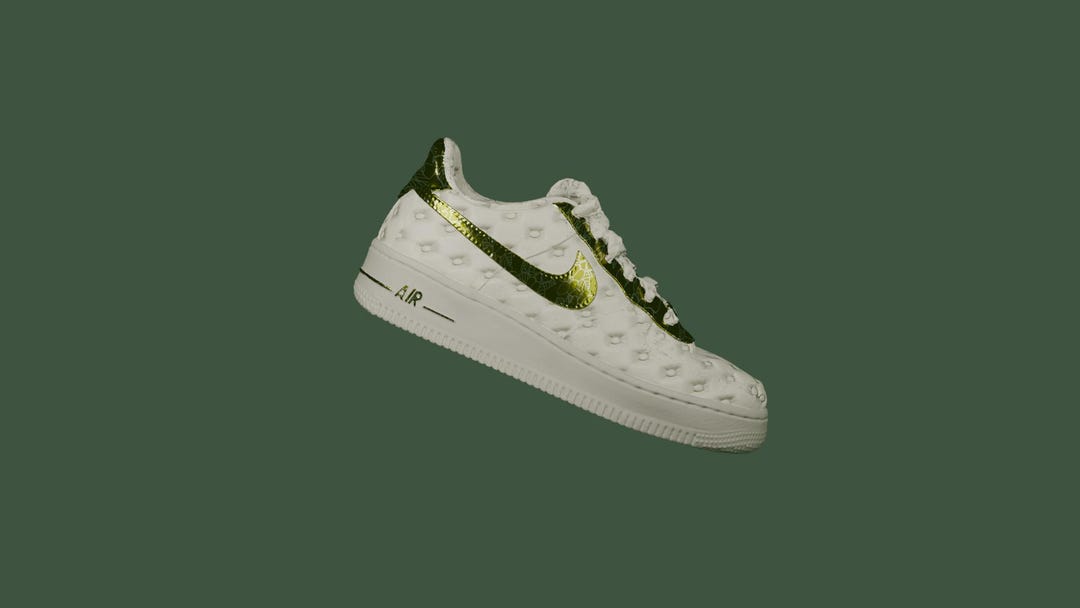 Off-white and Gold Leather Air Force One Custom Sneakers (AF1) - Etsy