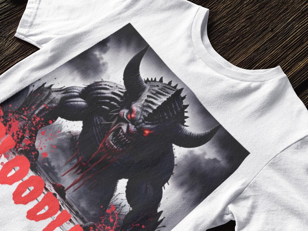 Goth Gamer T-shirt: Eerie Bloodlust Graphic, Demon Theme, Edgy ...