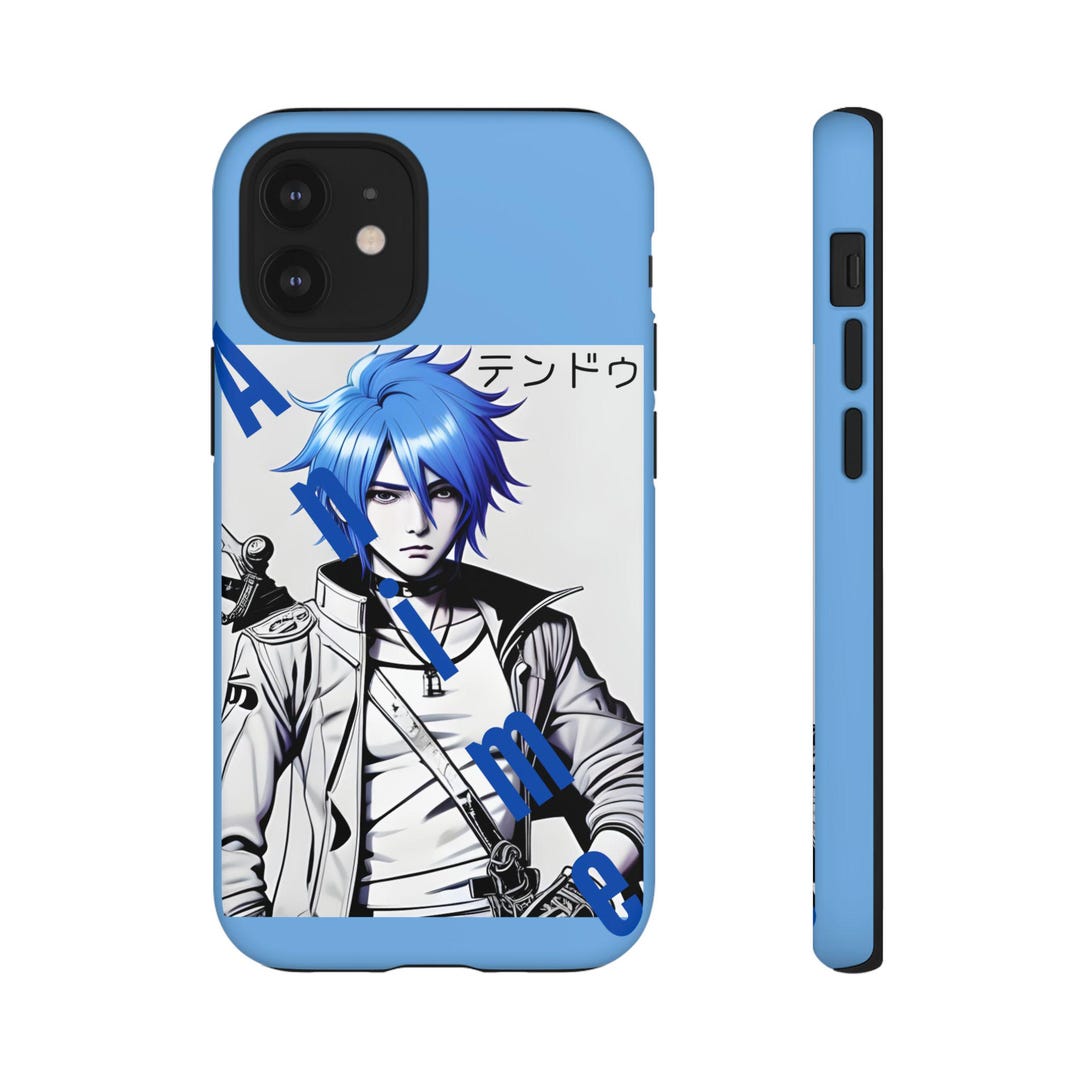 Anime Character Tough Phone Case, Blue Aesthetic Cover - Etsy