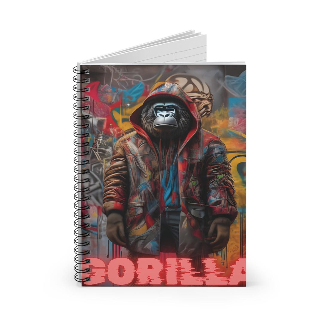 Gorilla Artwork Spiral Notebook - Graffiti Vibe, Urban Journal ...