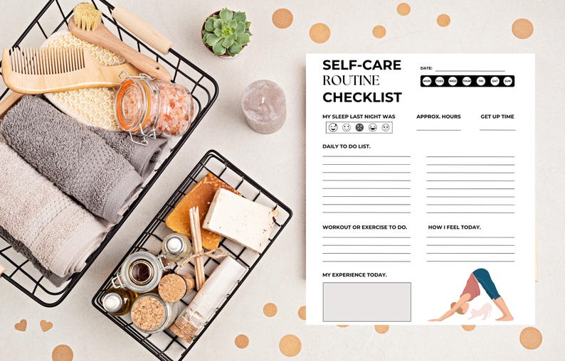 Editable Self-care Routine Checklist Planner, A4 Downloadable PDF for ...