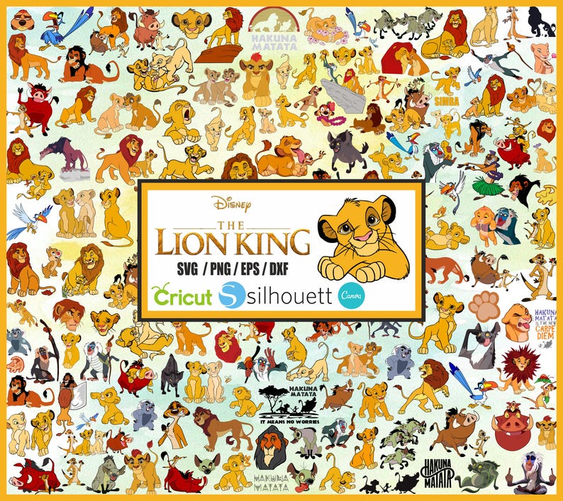 Digital Lion King Clipart, Lion King PNG, SVG Digital Download, 550 High Quality Files ...