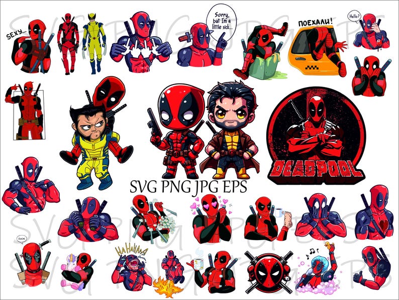 Deadpool and Wolverine SVG Bundle: Superhero Movie Cut File - Etsy