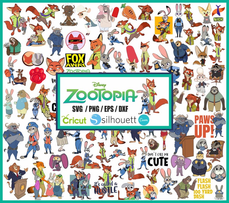 Zootopia SVG Bundle: Cricut & Silhouette Files (digital Download) - Etsy