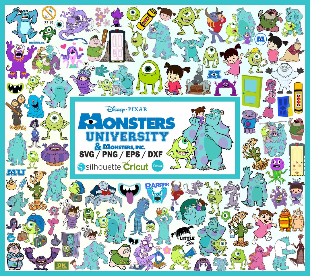 Monsters Inc Clipart Bundle, Monsters Clipart, Monsters Inc Svg Cut ...