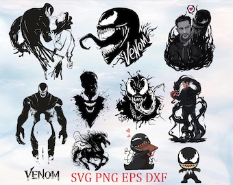 VENOM DESIGN BUNDLE + Font | Svg, Png, Eps, Dxf Files | Cricut, Laser ...