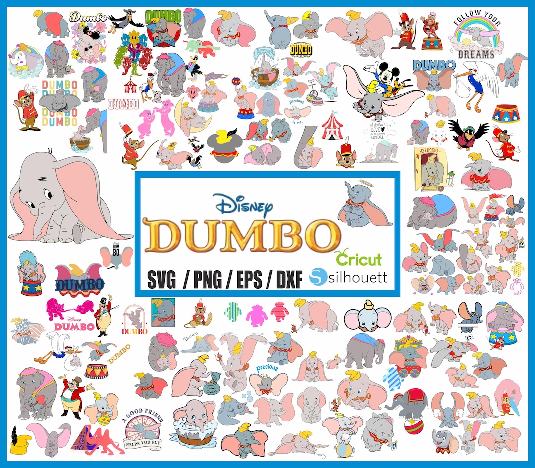 Dumbo PNG, Dumbo SVG, Dumbo Clipart for Cricut, Instant Digital ...