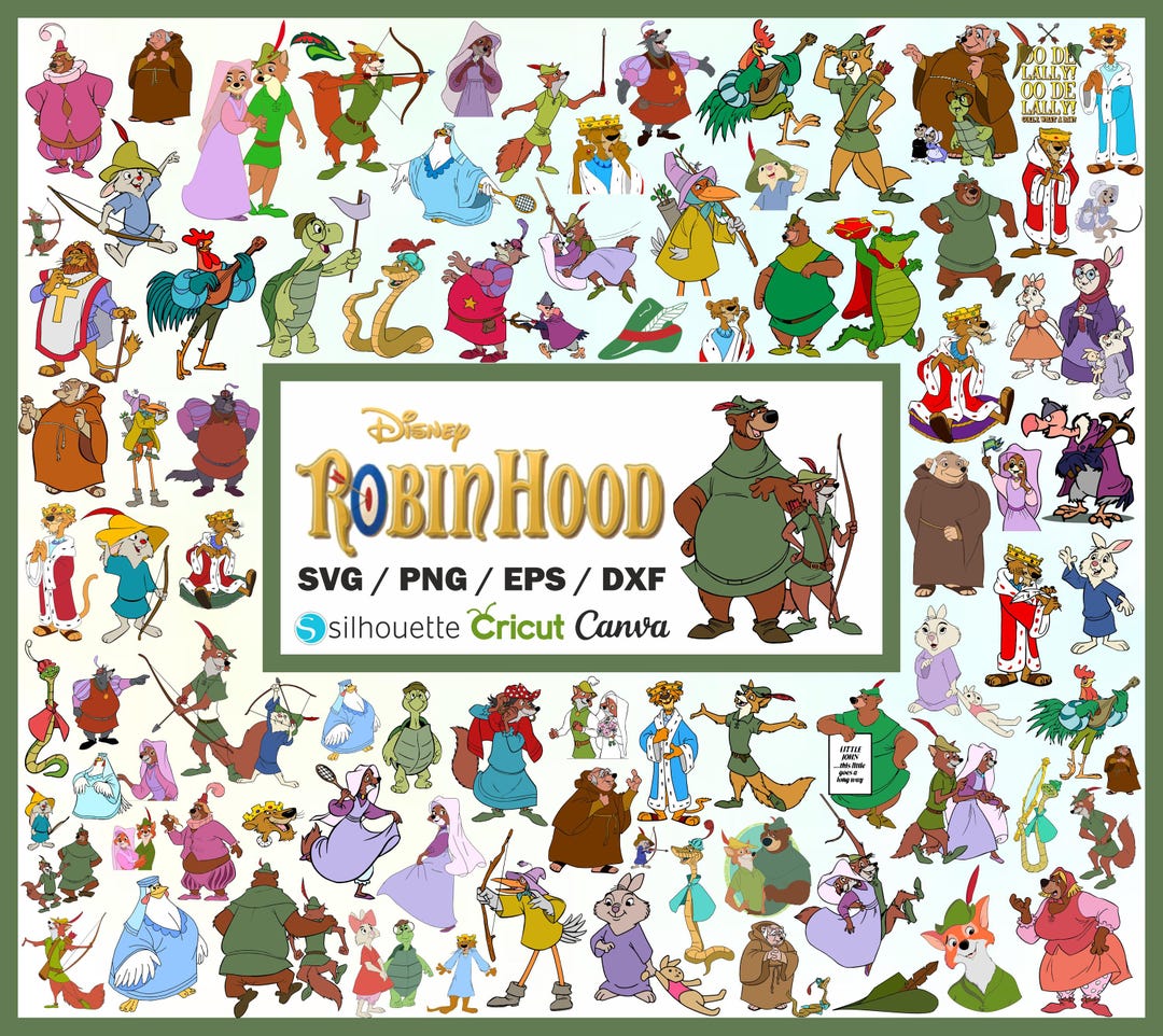 Disney Robin Hood, Robinhood Svg Png Cliparts, Robinhood for Cricut ...