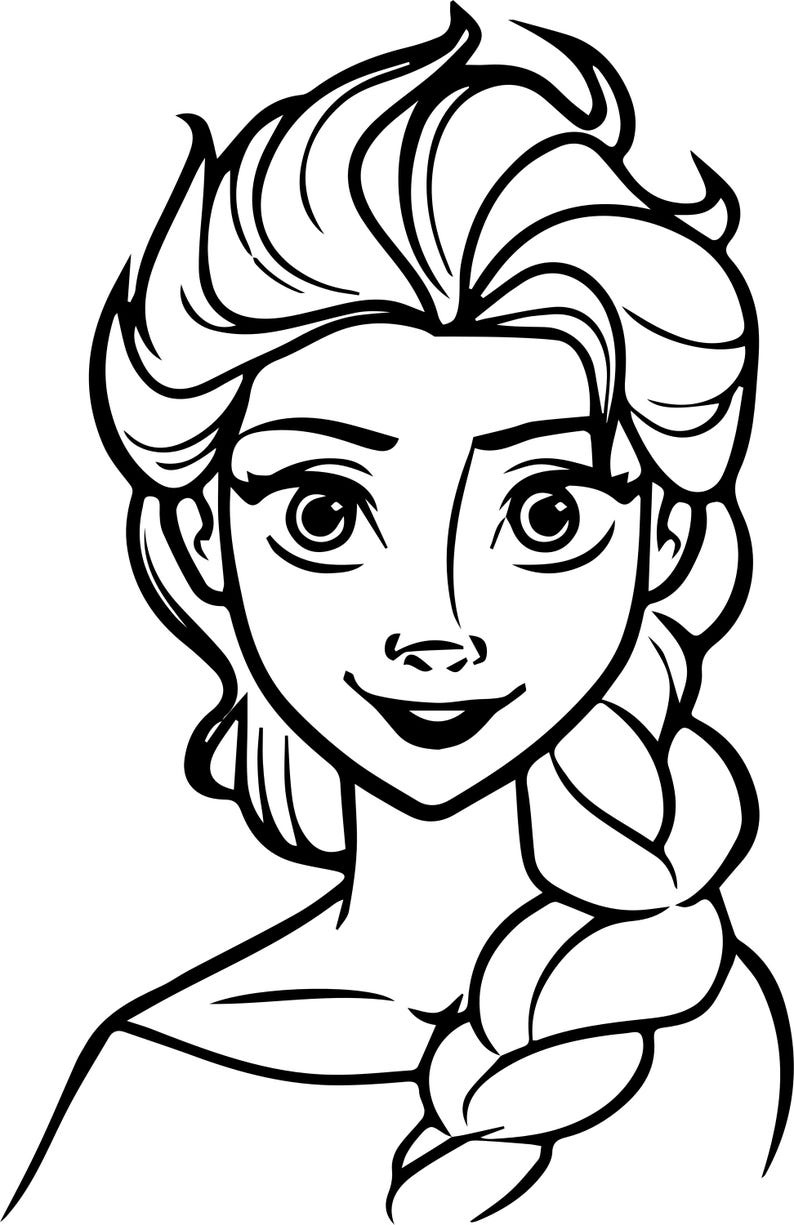 Elsa Svg Elsa Frozen Svg Princess Svg Frozen Elsa Svg Cute Elsa Outline Frozen Elsa Clipart