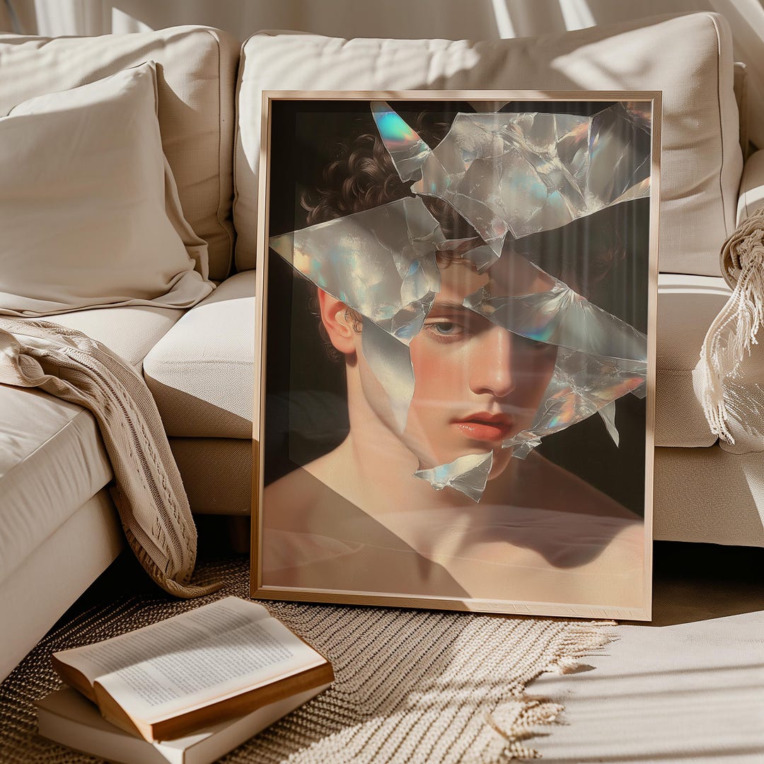 Young Man Mirror Falling | Oil Painting | Classic Art Sophisticated ...