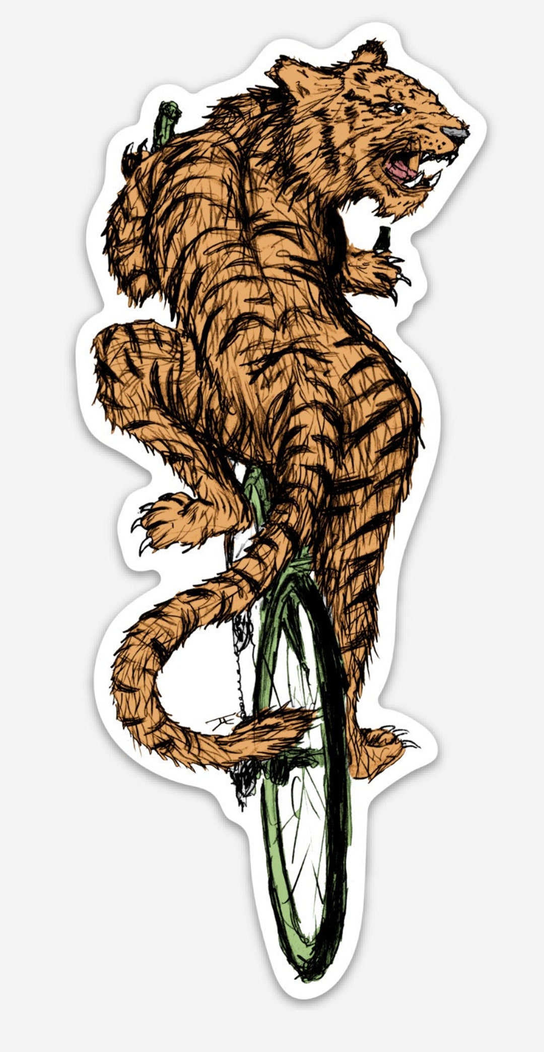 Tiger Sticker - Tiger Vinyl Sticker for Laptops, Cars, Water Bottles ...