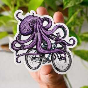 Octopus Sticker Octopus Vinyl Sticker for Laptops Cars | Etsy