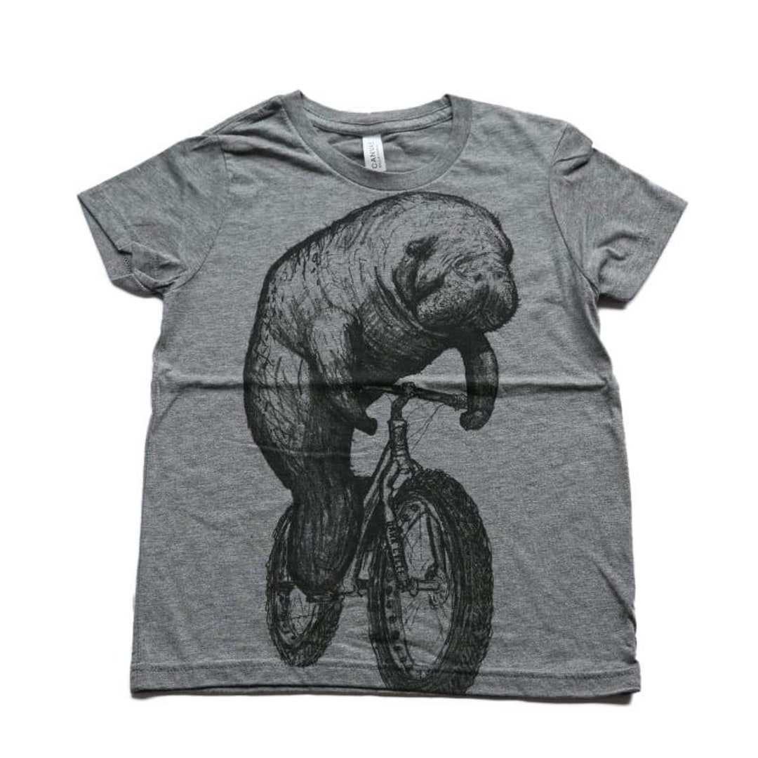 Manatee Riding Bicycle Kids T-shirt: Screen Printed Manatee Lover Gift ...