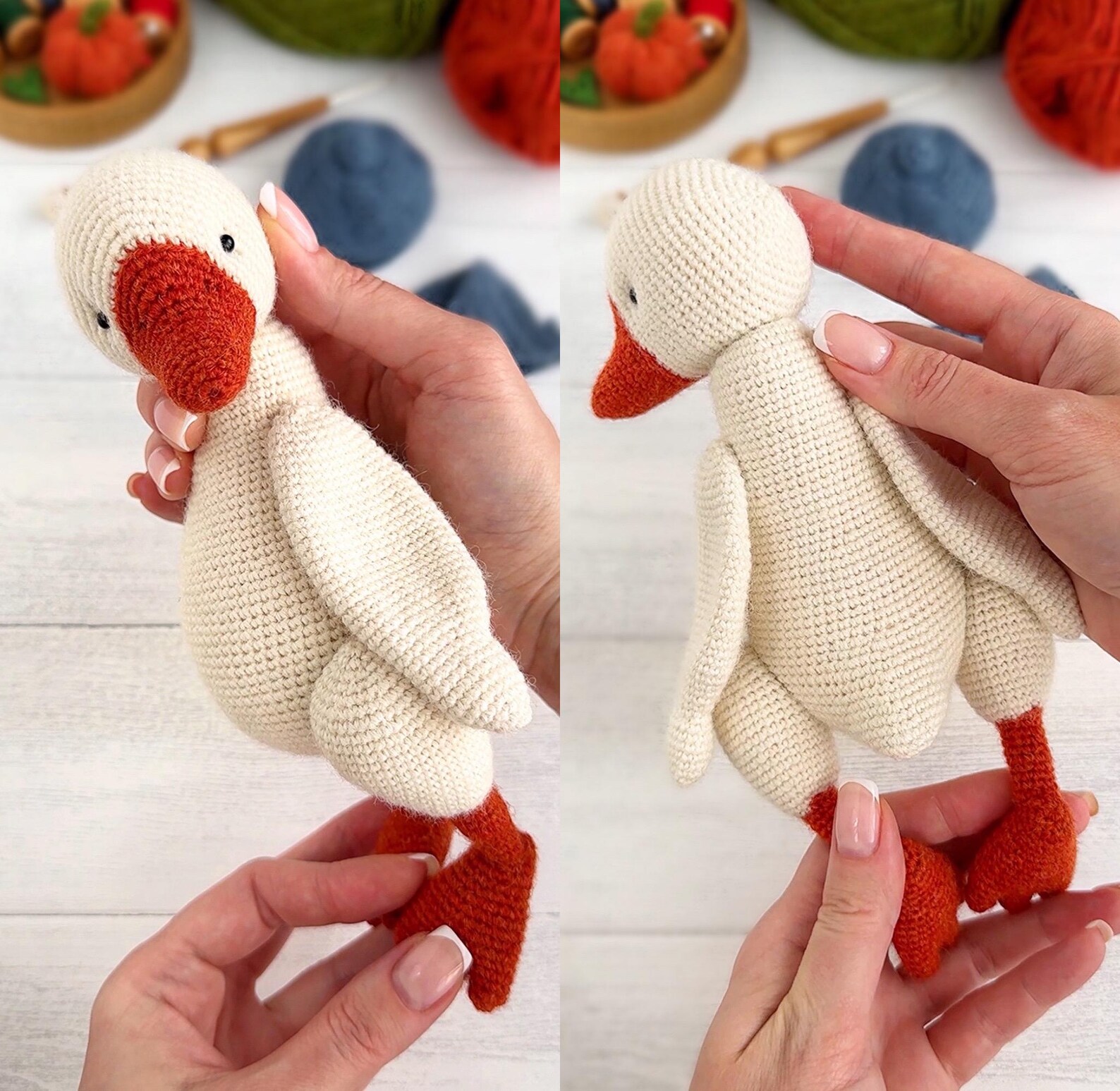 Goose Crochet Pattern, Amigurumi Goose With Cap and Vest Pattern, PDF ...