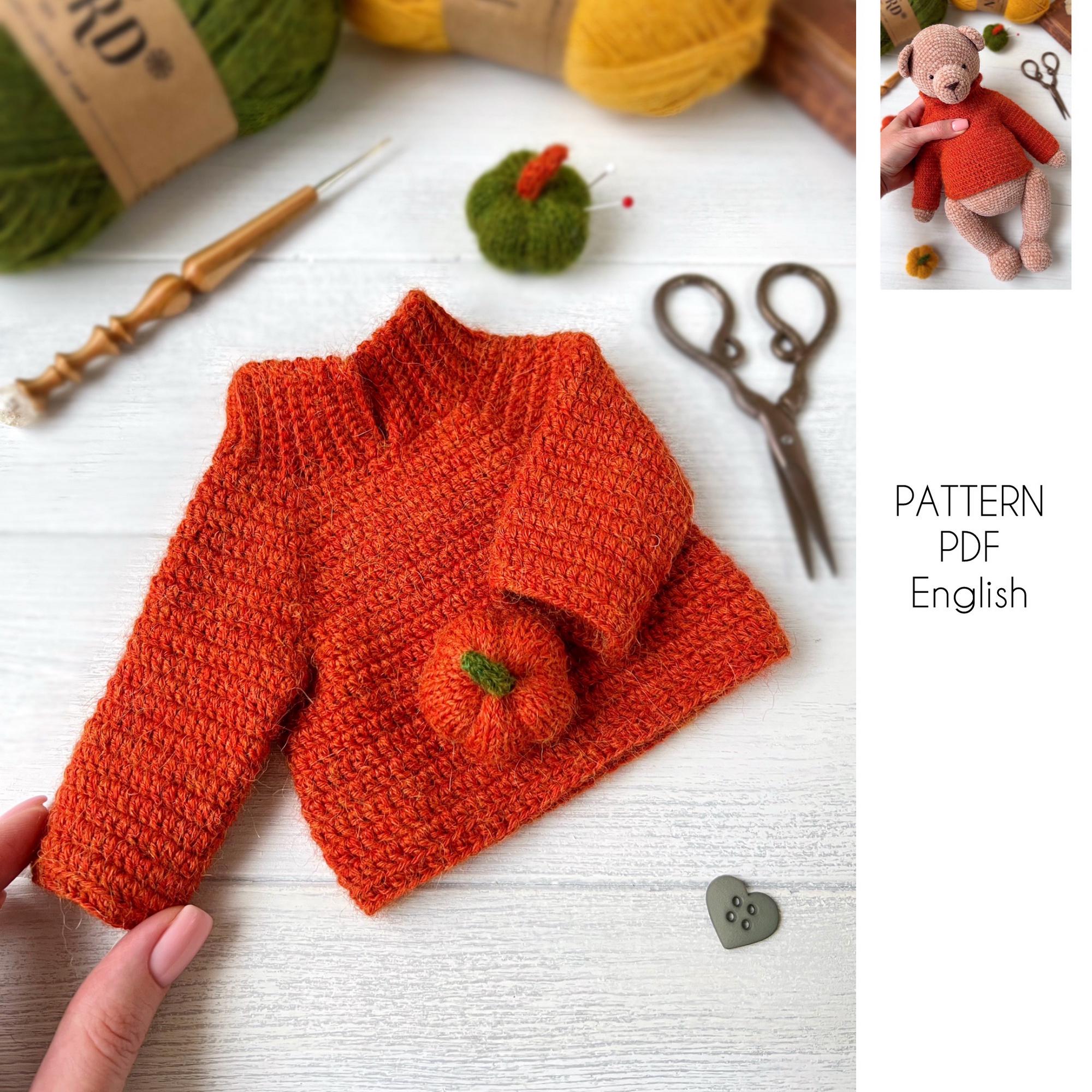 Crochet Sweater Pattern, Toy Sweater Crochet Pattern, PDF English ...
