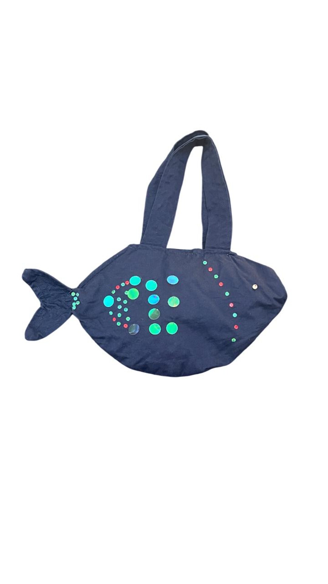 Beaded Bag Whale Sequin Shoulder Embroidered Navy Blue - Etsy