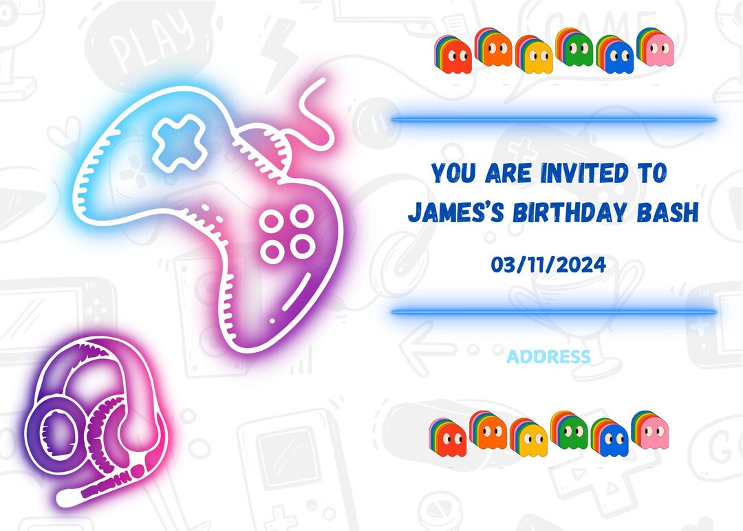 Boys Gaming Birthday Invitation, Xbox Birthday Invite, Birthday ...