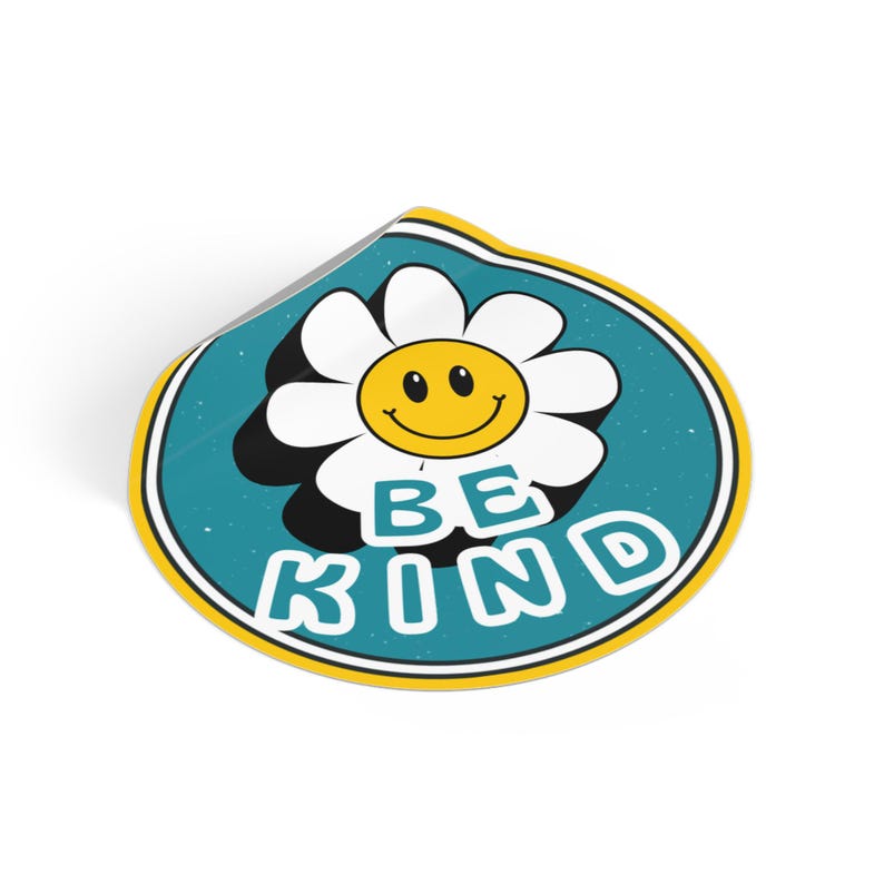 Be Kind Round Vinyl Sticker - Etsy