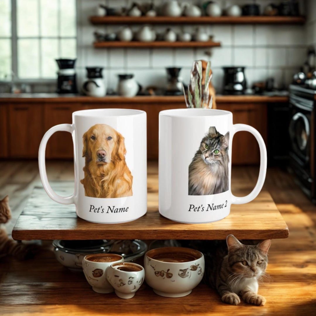 Personalized Pet Mug: Custom Photo & Name, 11oz Ceramic - Etsy
