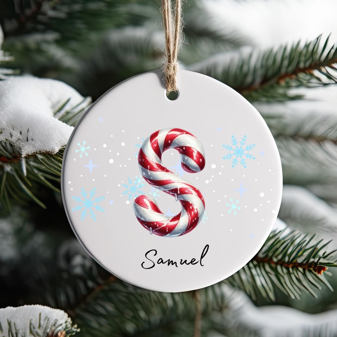 Custom Alphabet Christmas Ornament Personalized Name Christmas Tree ...
