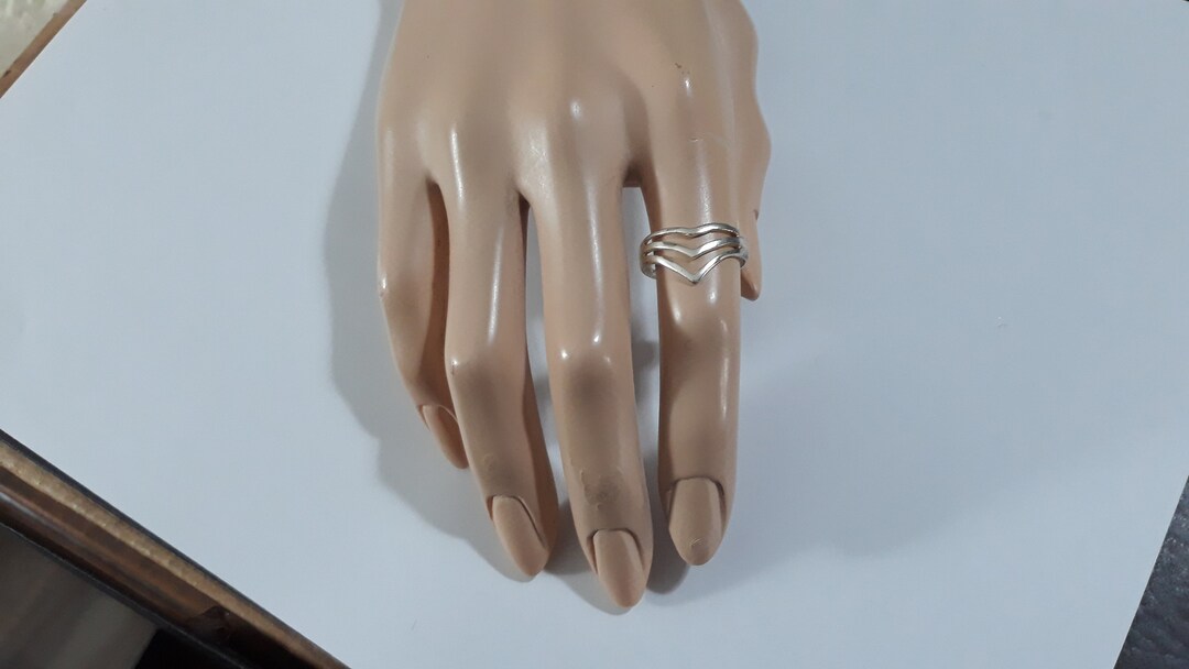 Size 6 Chevron Ring Triple Chevron Sterling Stackable 3 in One ...