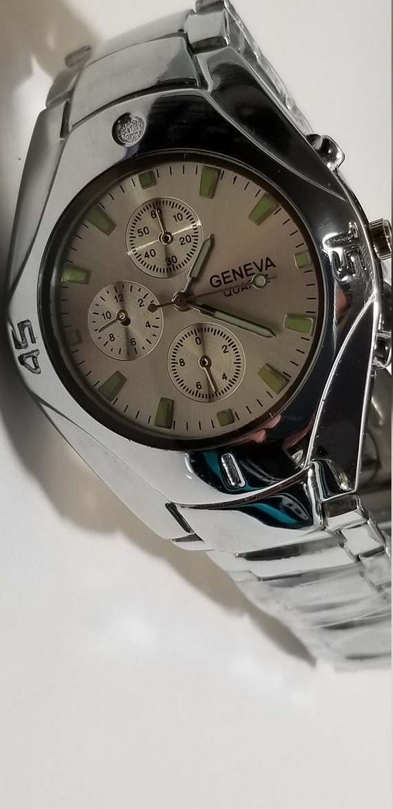 Geneva unisex silver watch - Gem
