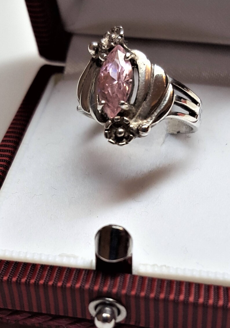 Pink Sapphire October Birthstone Promise Ring 12mm X 8mm Pink Marquise ...