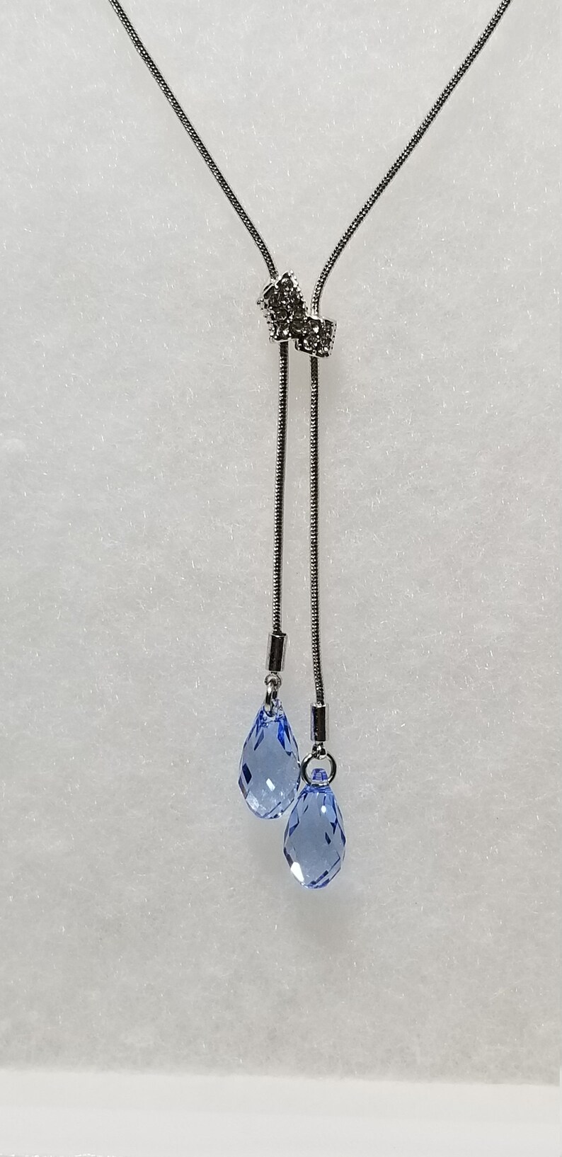 Lariat Art Decor Revival Blue NECKLACE Vintage 18 - Etsy