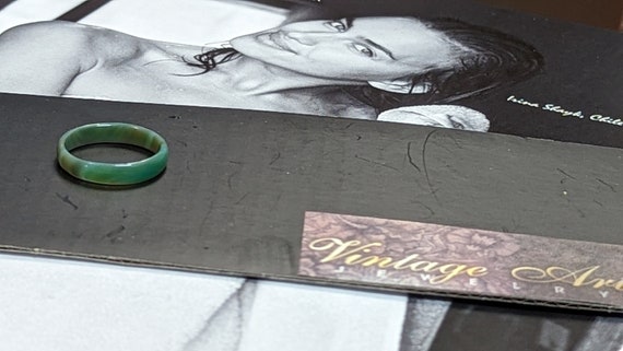 Rare Elegant Green Jade Ring Natural Nephrite Gemston… - Gem