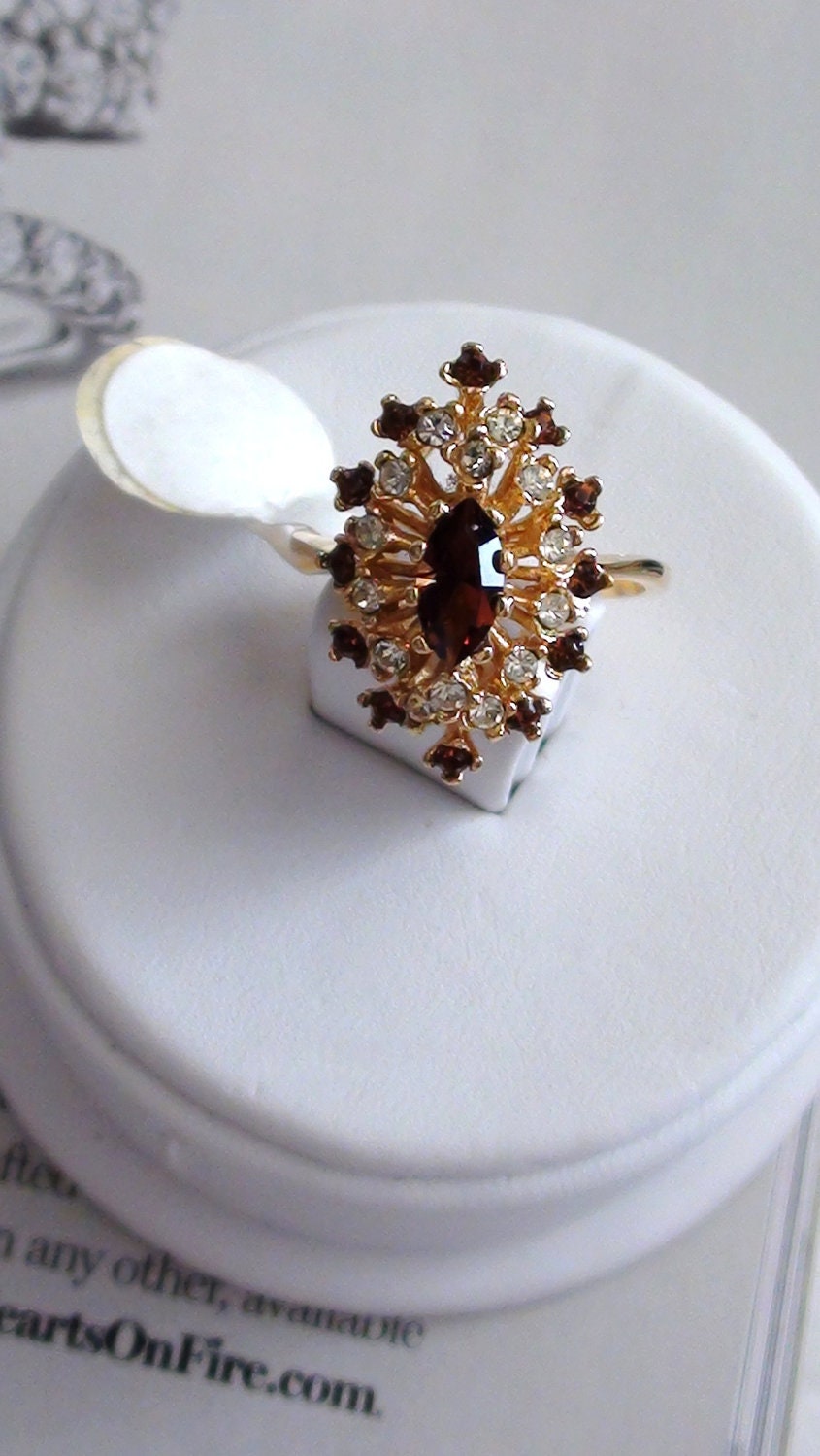 Cocktail Cluster Vintage Ring Size 7 Elegant Shimmers With - Etsy