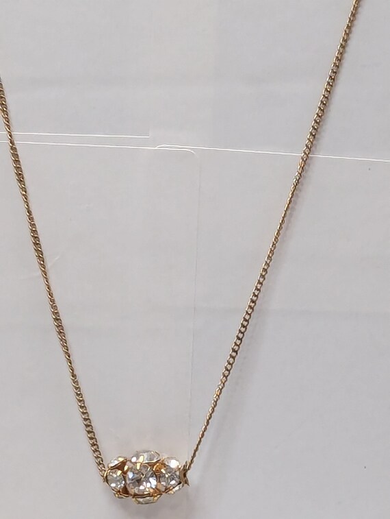 12K Gold fill Art Deco Necklace Crystal Set with Clip… - Gem