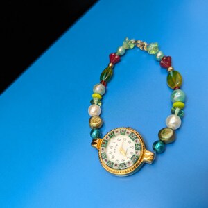 1980s Wrist Watch Milliofori Glass Murano Face Authentic Murano Glass ...