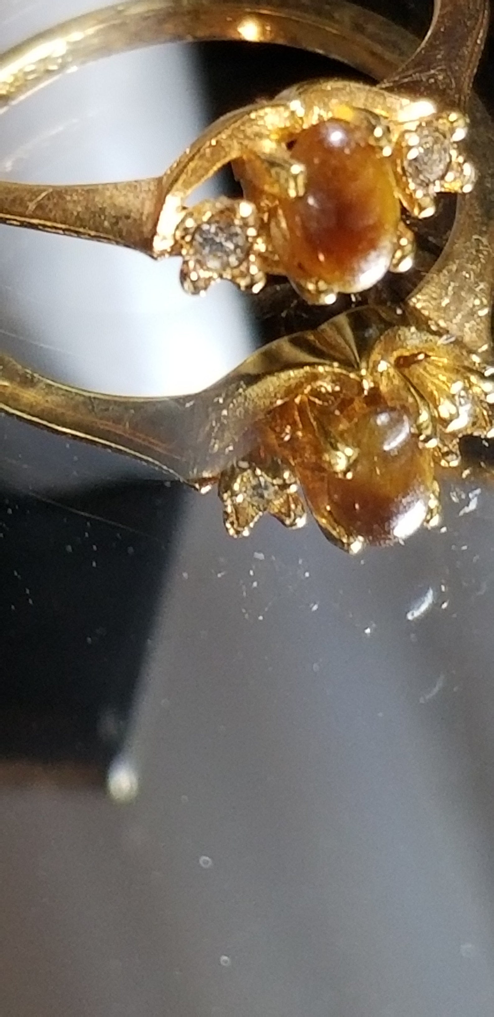 Promise Ring Tiger Eye and Czs Ring In 18kt HGE Vermeil | Etsy