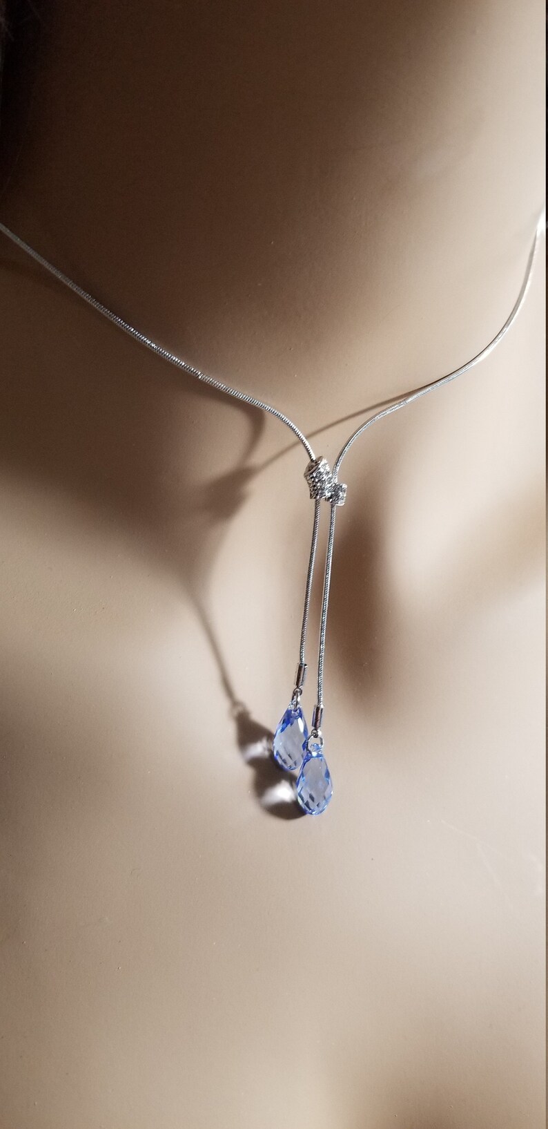 Lariat Art Decor Revival Blue NECKLACE Vintage 18 - Etsy