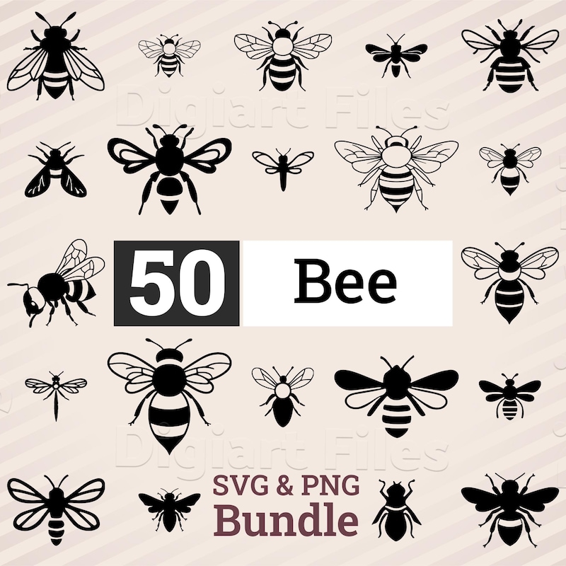 Bee Clipart Silhouette - Etsy UK