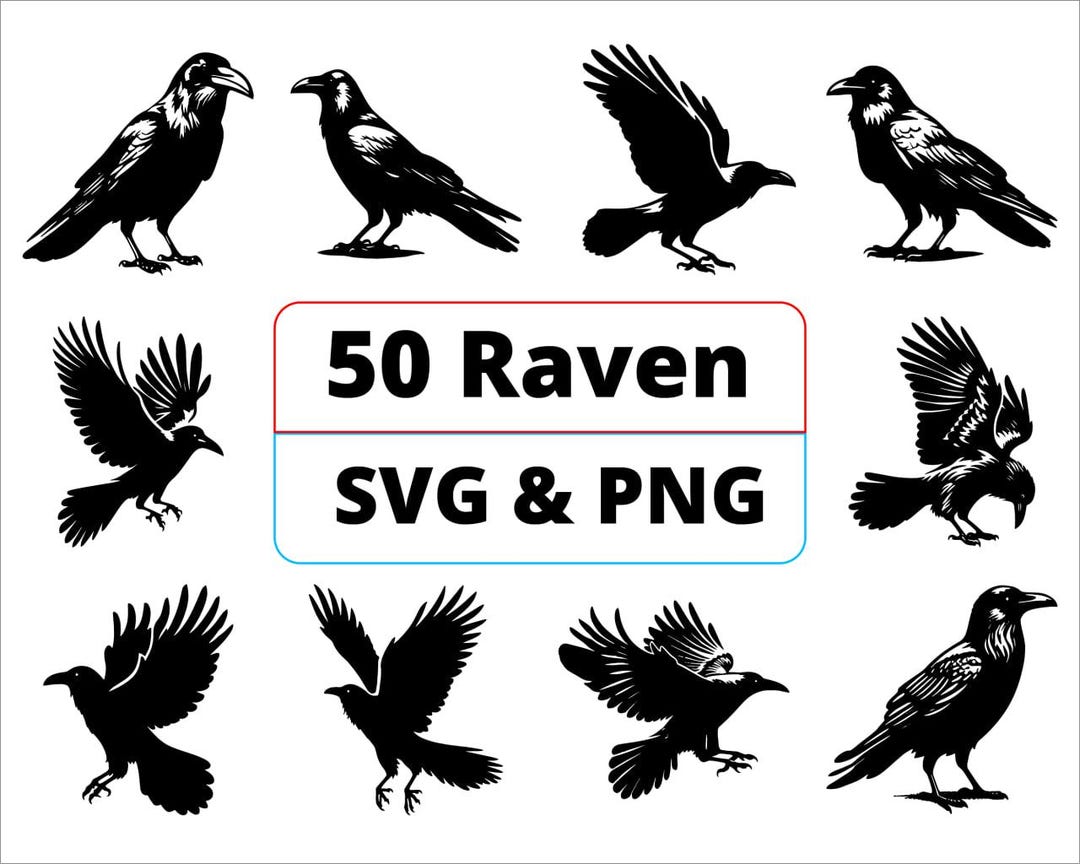 50 Raven Bundle SVG - Etsy