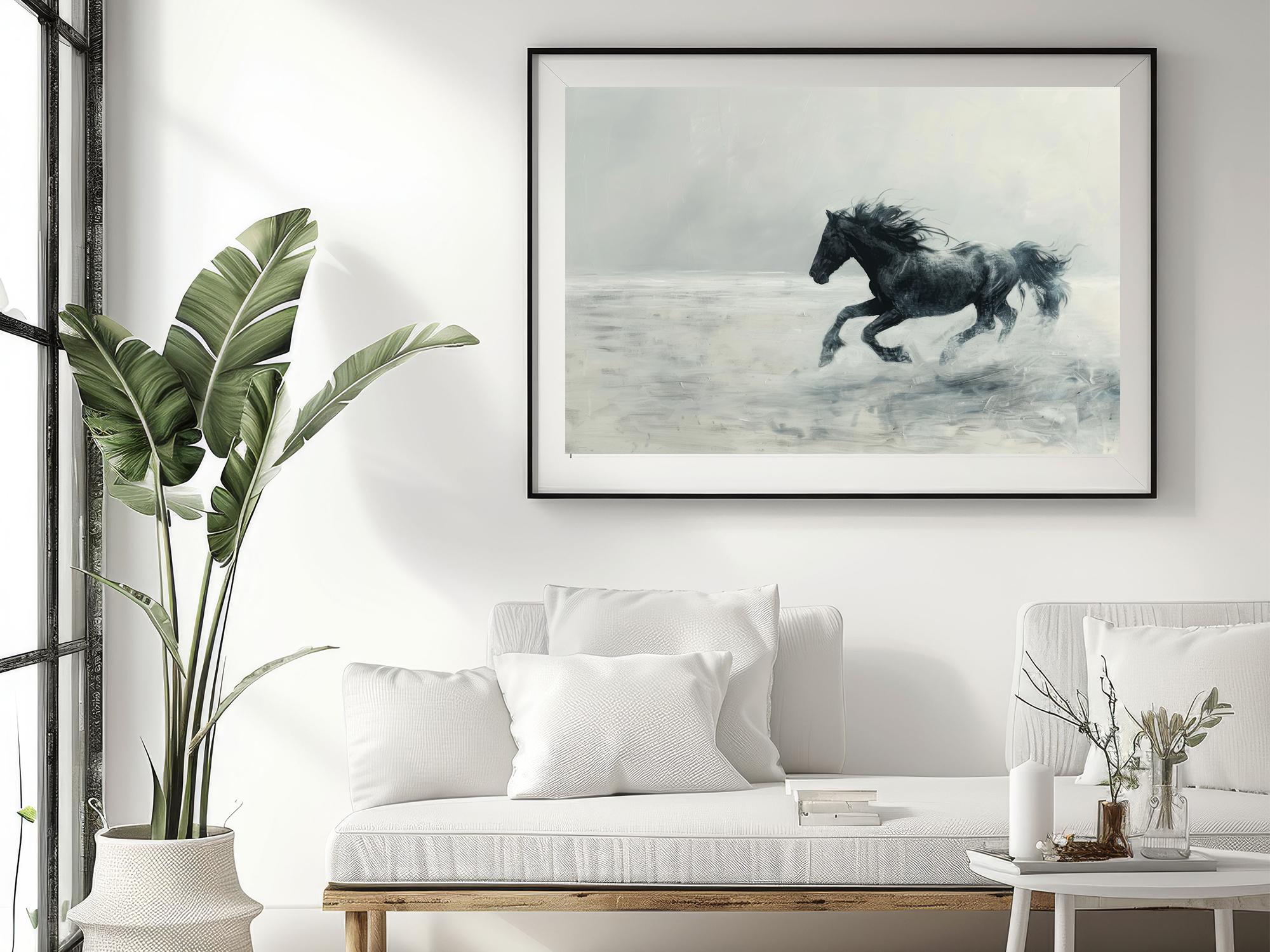 Galloping Horse Printable Wall Art Painting, Digital Downloadable Wall ...