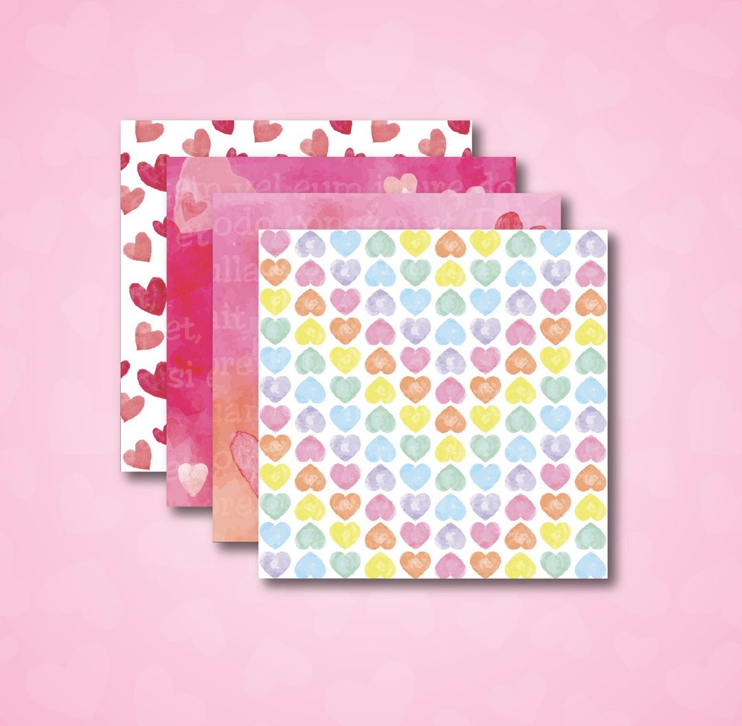 DIGITAL Background Valentine Hearts Instant Download Printable PNG JPEG ...