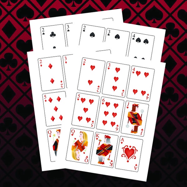 4 of Hearts Playing Cards - Etsy