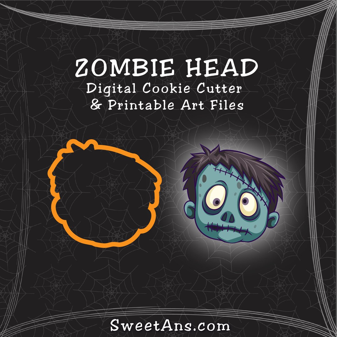 Zombie Head Cookie Cutter: Fondant, Clay, 3D Print (digital File) - Etsy