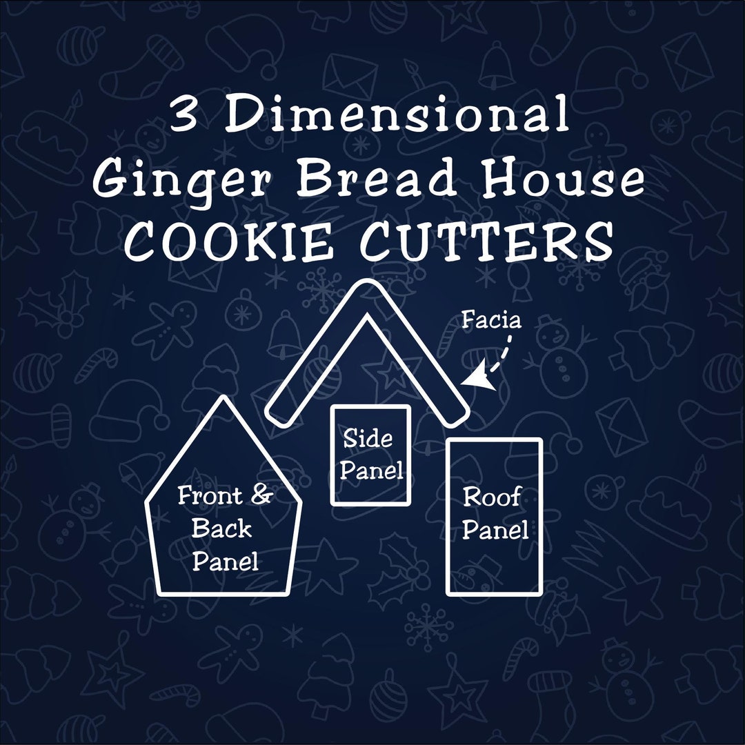 3 Dimensional Gingerbread House Cookie Cutter Set - Etsy