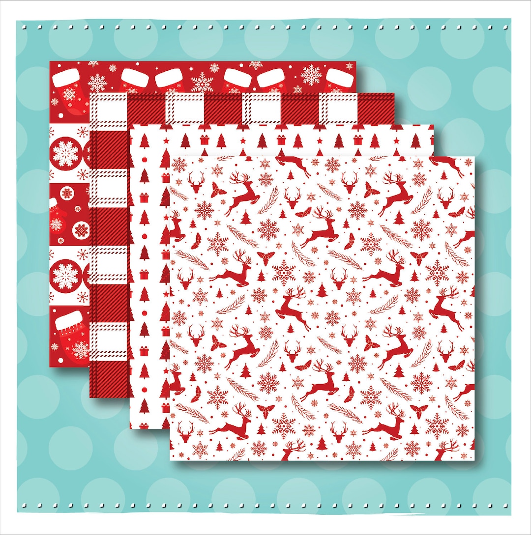 DIGITAL Background Red Christmas Prints Instant Download Printable PNG ...