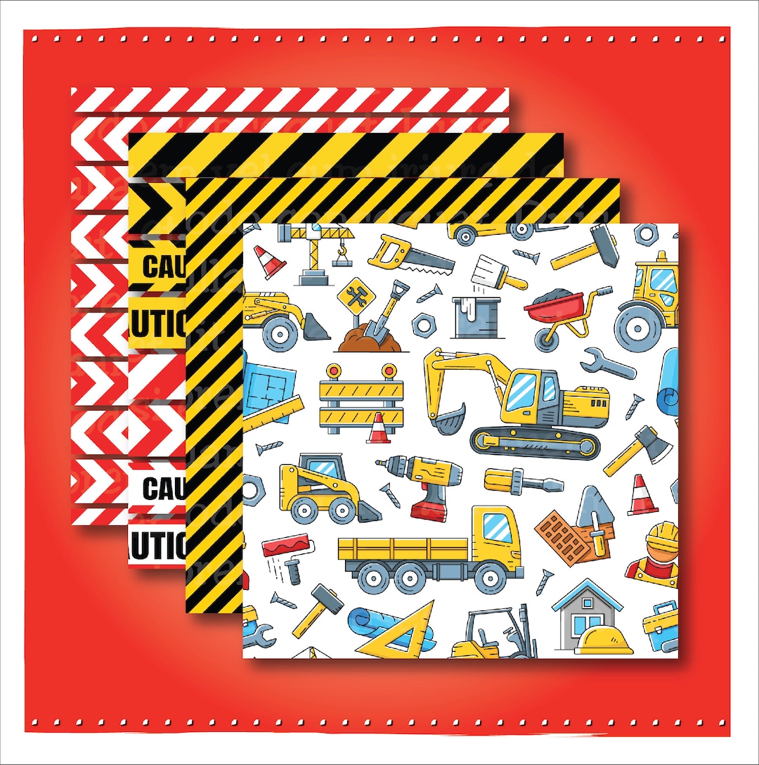 DIGITAL Background Construction Prints Instant Download Printable PNG ...